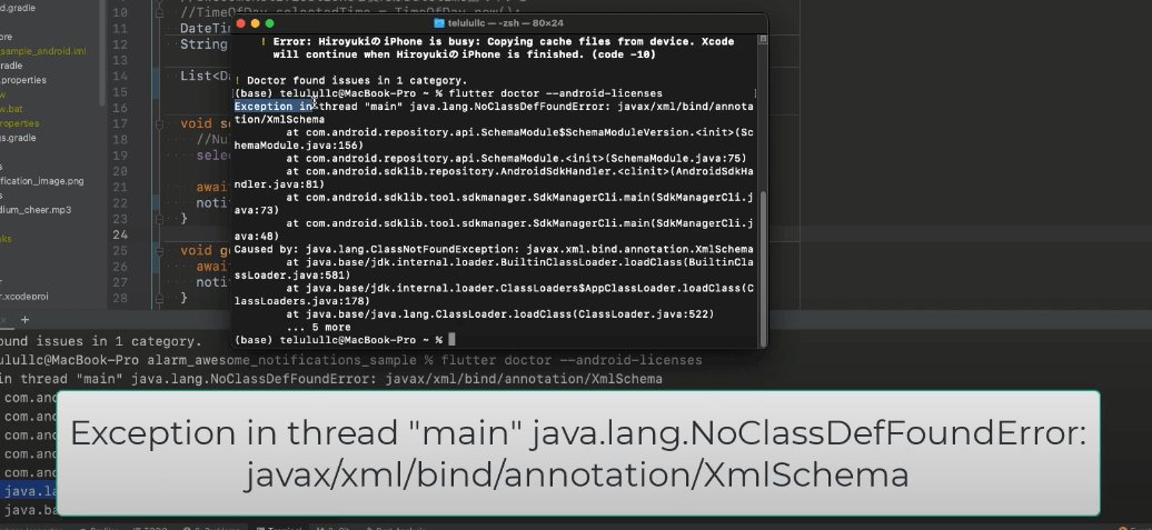 「flutter doctor –android-licenses」をしたら「java.lang.NoClassDefFoundError」と ...